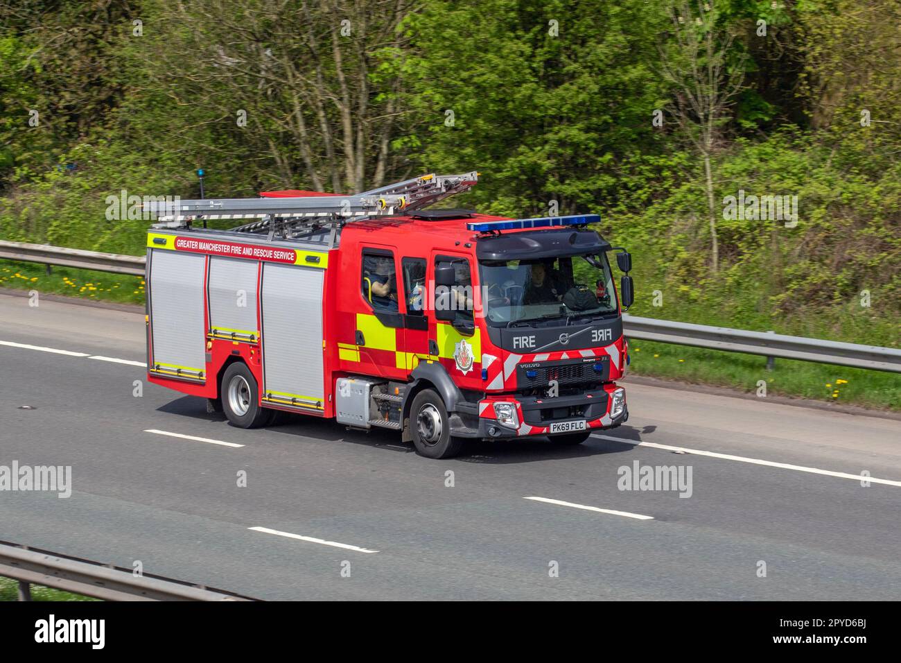 Greater Manchester Fire & Rescue Crew response team; travelling on the ...