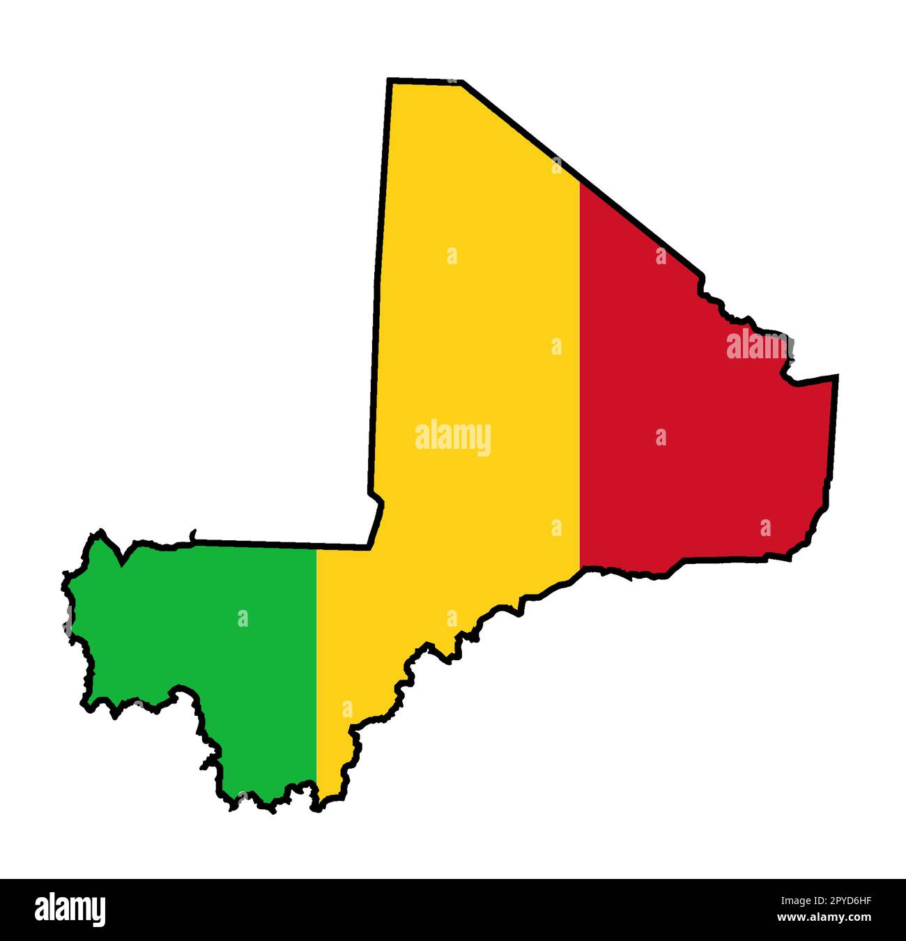 Mali outline silhouette flag map over a white background Stock Photo ...