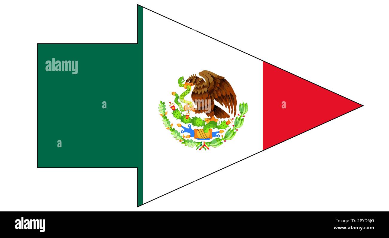 Flag of the South American country of Mexico In a pointer arrow Stock ...
