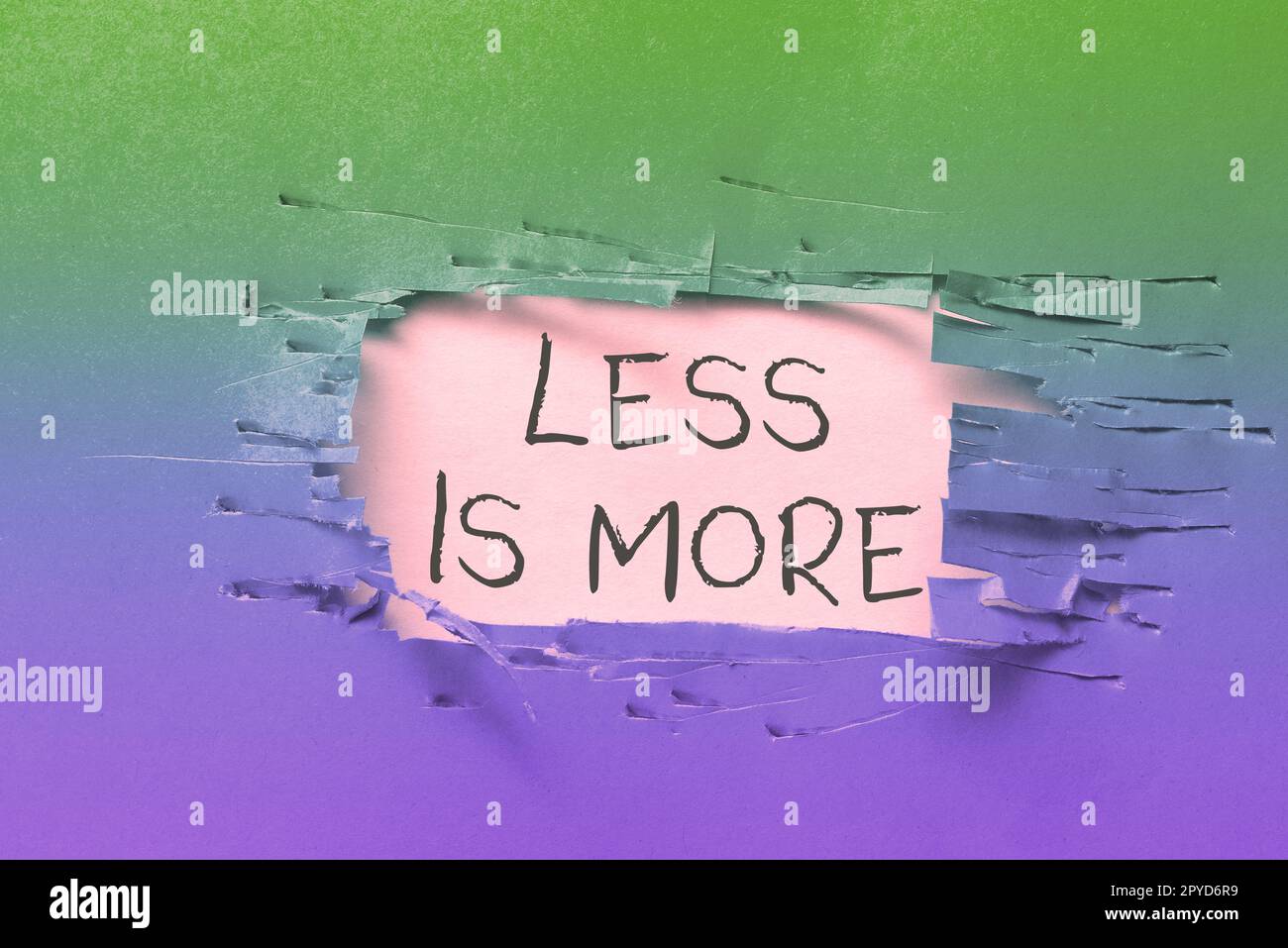 Hand writing sign Less Is More. Word Written on Minimalist approach to ...