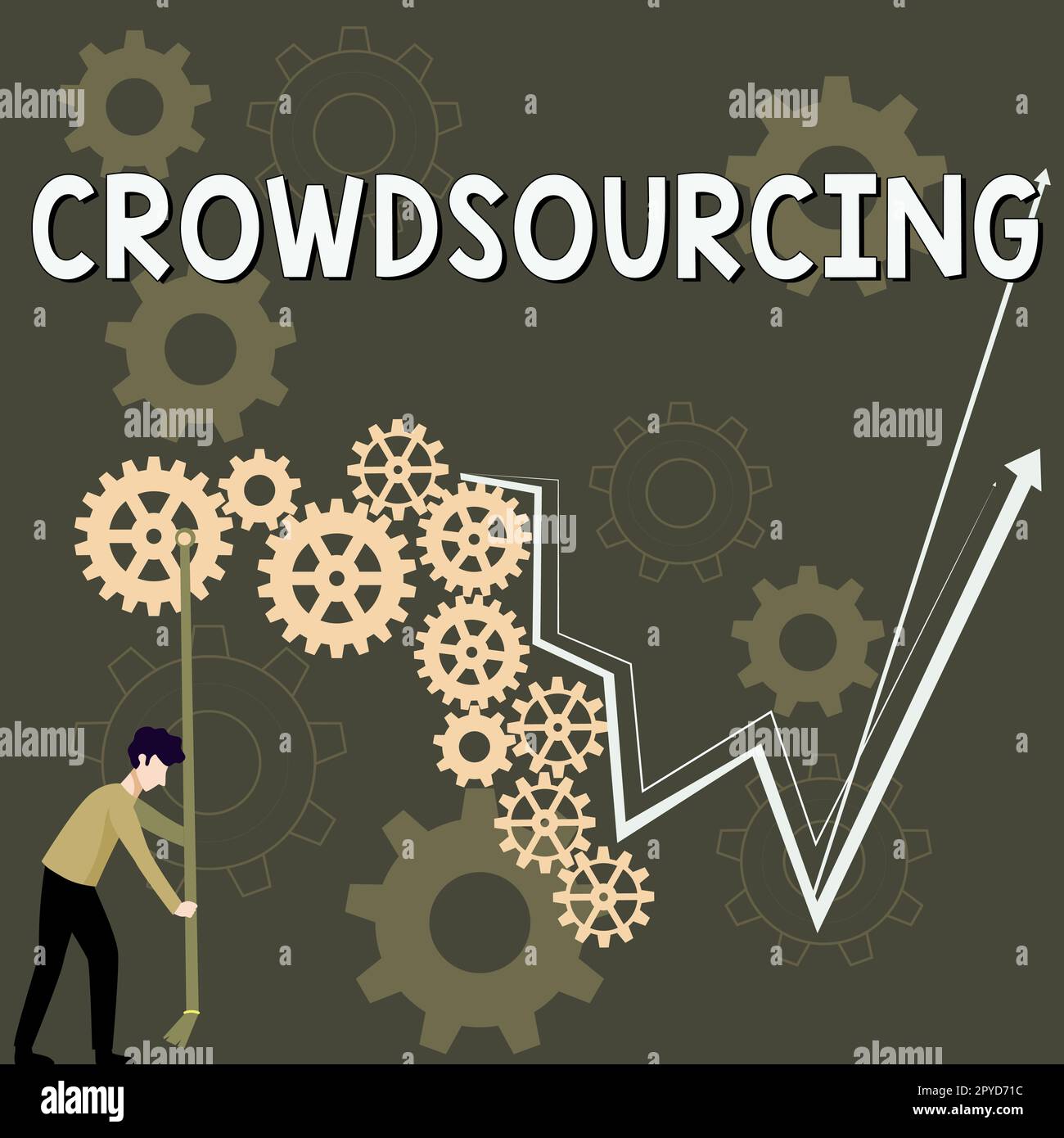 Sign displaying Crowdsourcing. Business approach Obtaining work ...