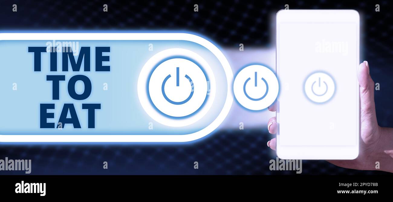 Conceptual display Time To Eat. Business overview Right moment to enjoy ...