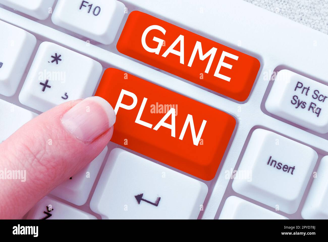 Sign displaying Game Plan. Concept meaning strategy worked out in ...