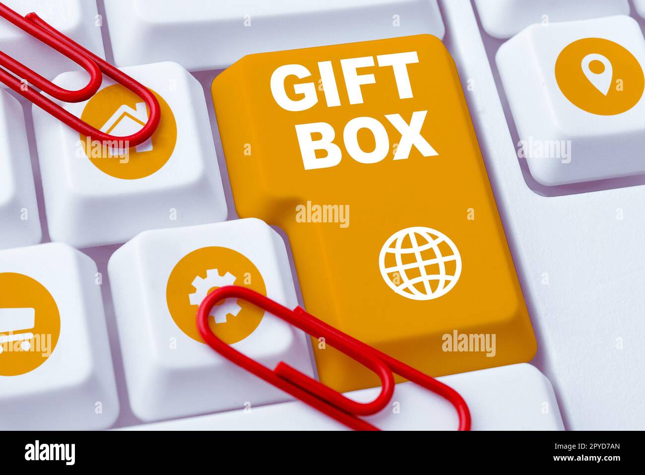 Conceptual display Gift Box. Business concept A small cointainer with ...