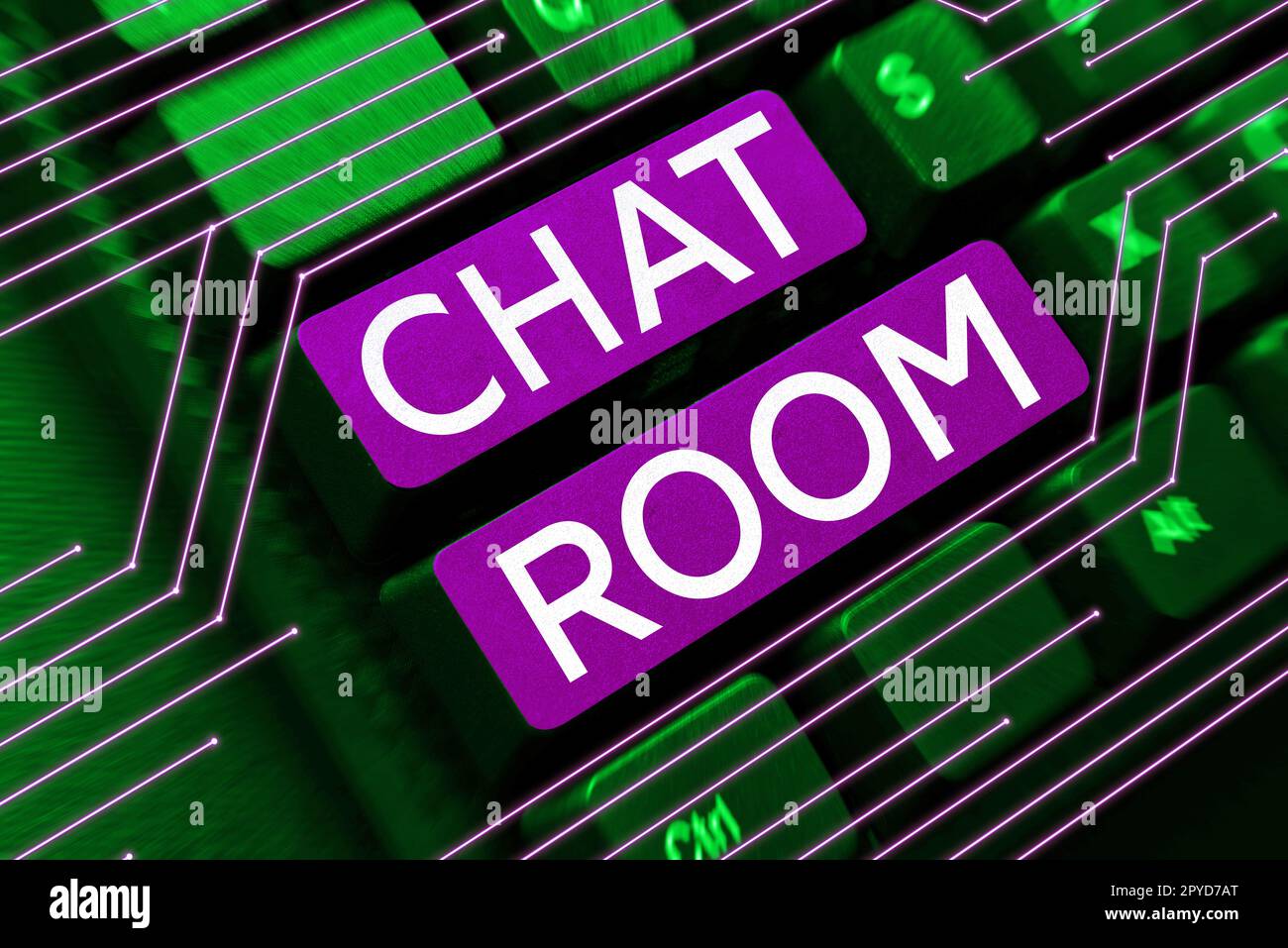 Conceptual caption Chat Room. Word Written on area on the Internet or ...