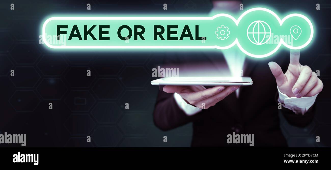 Writing displaying text Fake Or Real. Business overview difference ...