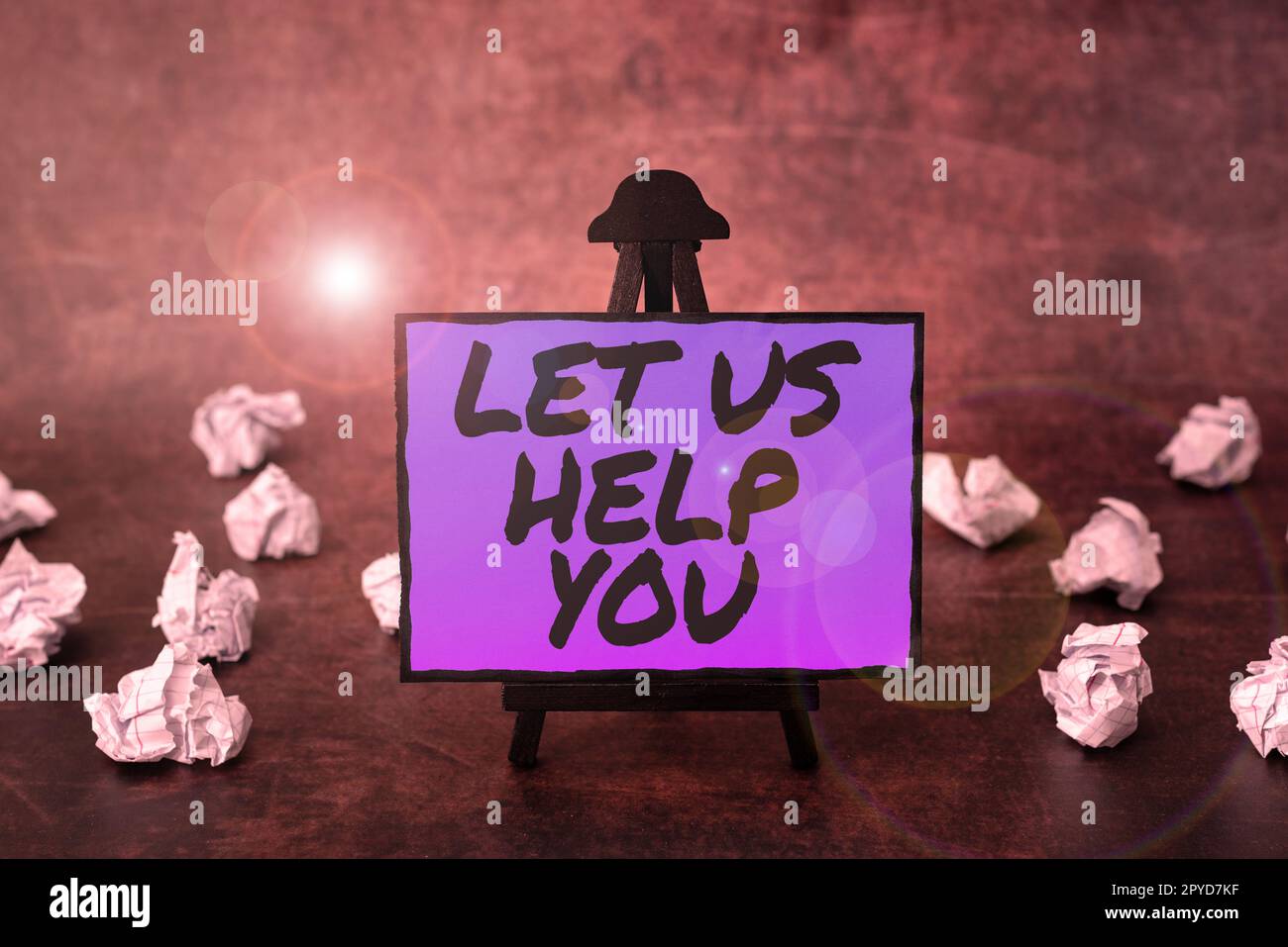 Conceptual display Let Us Help You. Business showcase Offering a ...