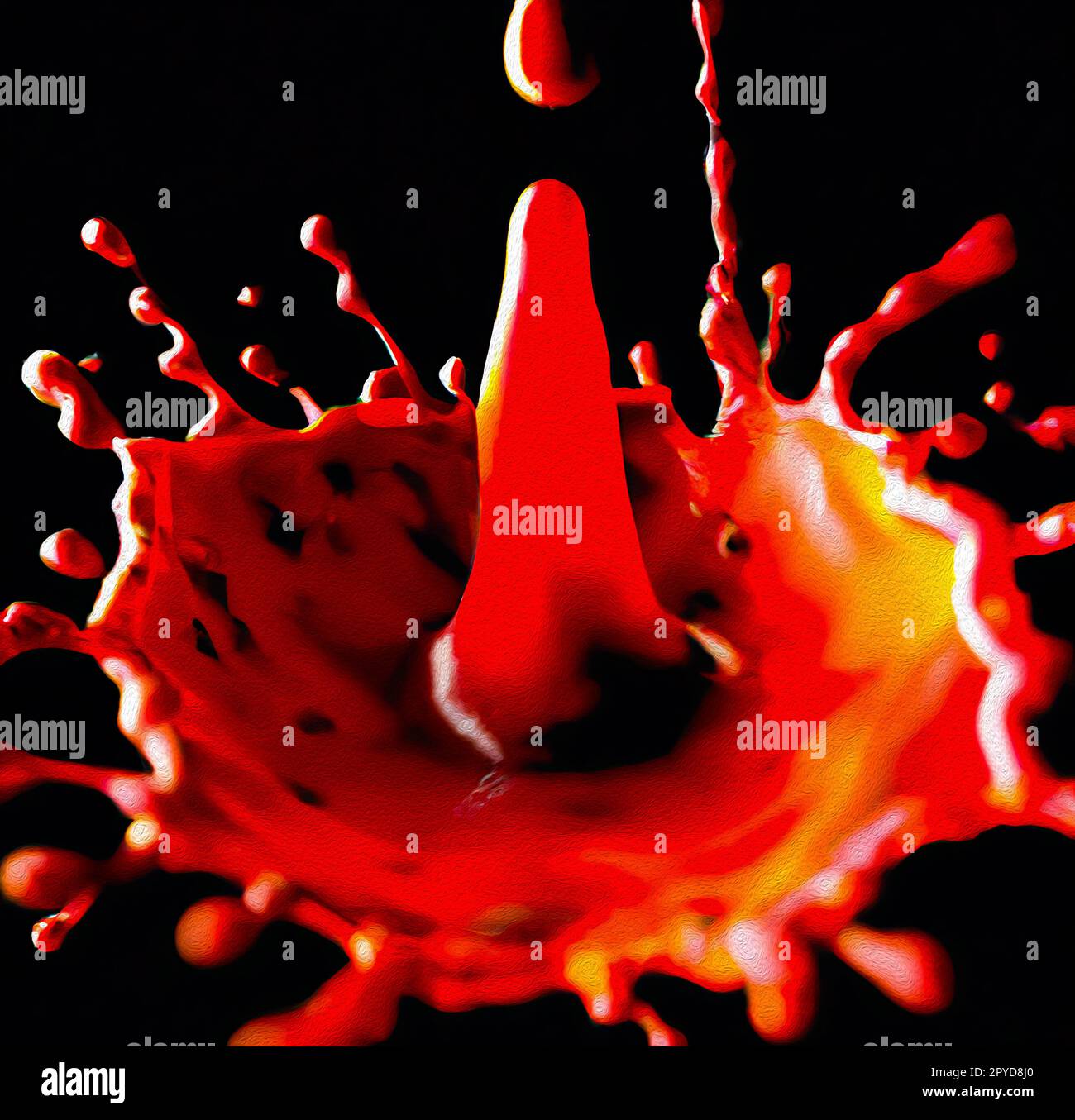 exploding drops of blood Stock Photo - Alamy