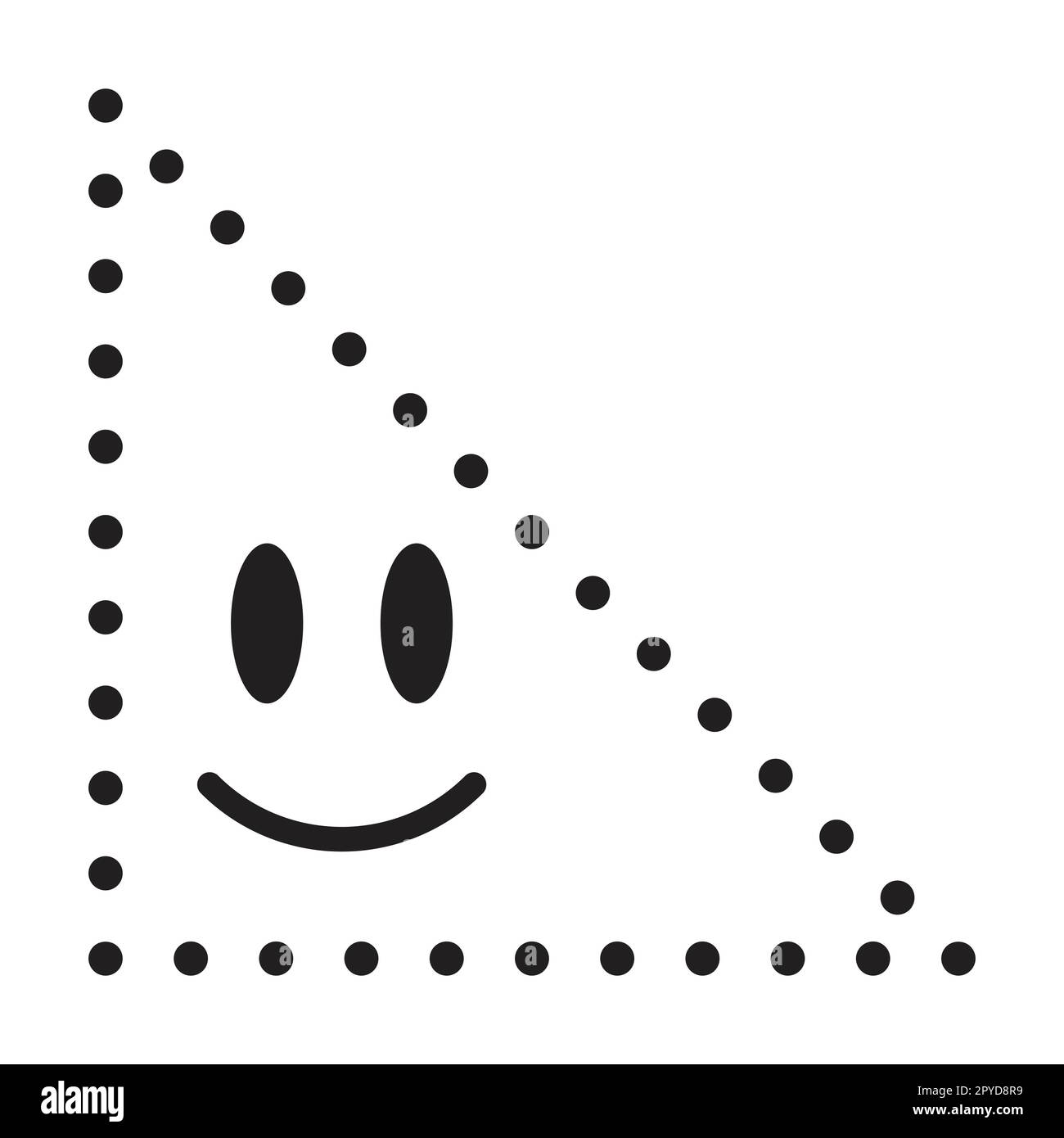 Dotted right angle shape for tracing lines for preschool and ...