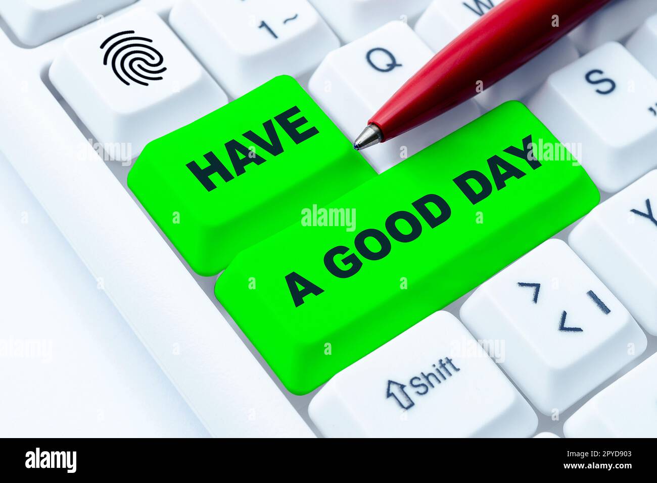 Hand writing sign Have A Good Day. Business idea Nice gesture positive ...