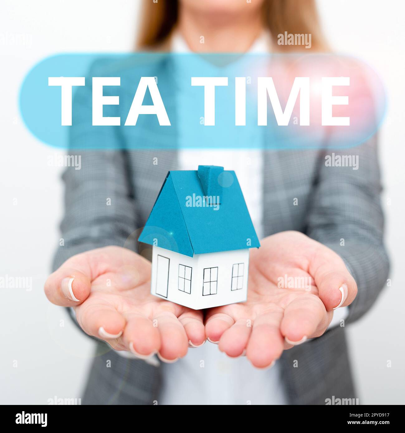 Sign displaying Tea Time. Business idea the time in the afternoon when ...