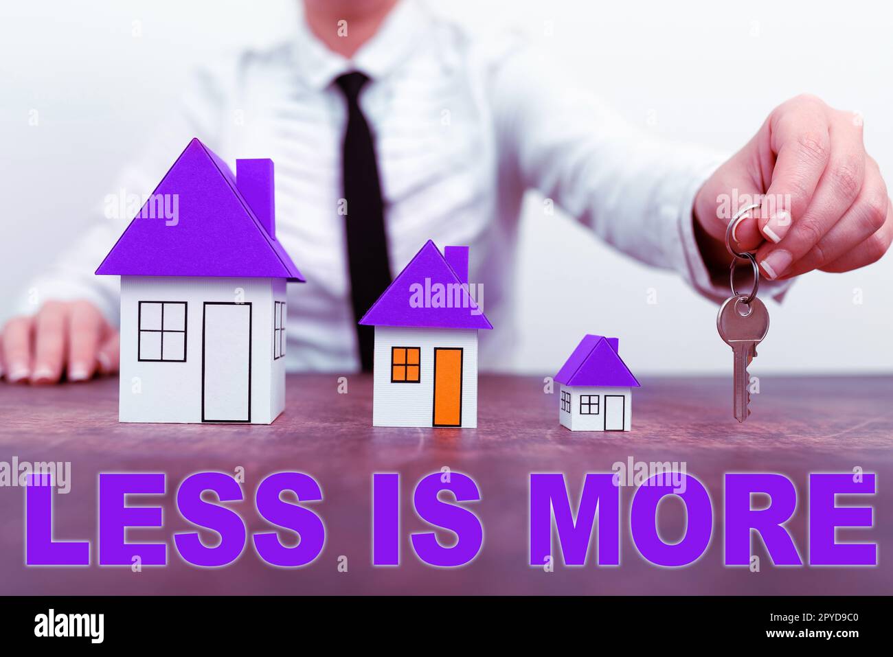 Conceptual caption Less Is More. Word Written on Minimalist approach to ...