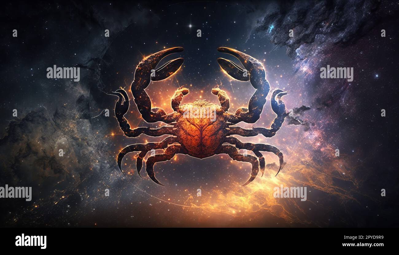 Cancer illustration image, astrological, astrology star sign. Crab on ...