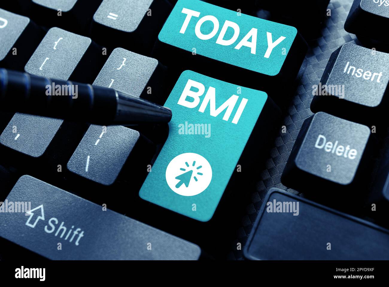 Handwriting text Bmi. Internet Concept Method of estimating body fat ... Handwriting text Bmi. Internet Concept Method of estimating body fat ...