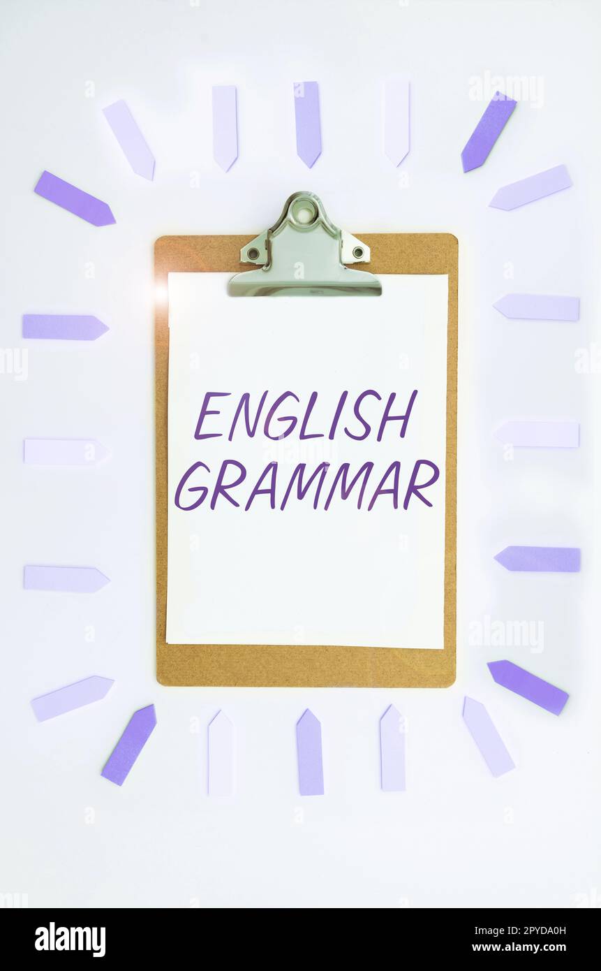 Inspiration showing sign English Grammar. Concept meaning courses cover ...