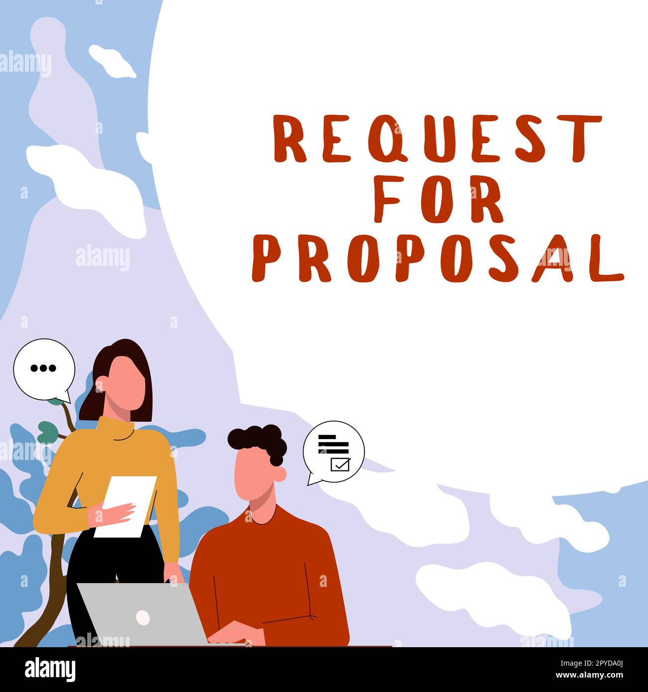 Hand writing sign Request For Proposal. Business showcase document ...