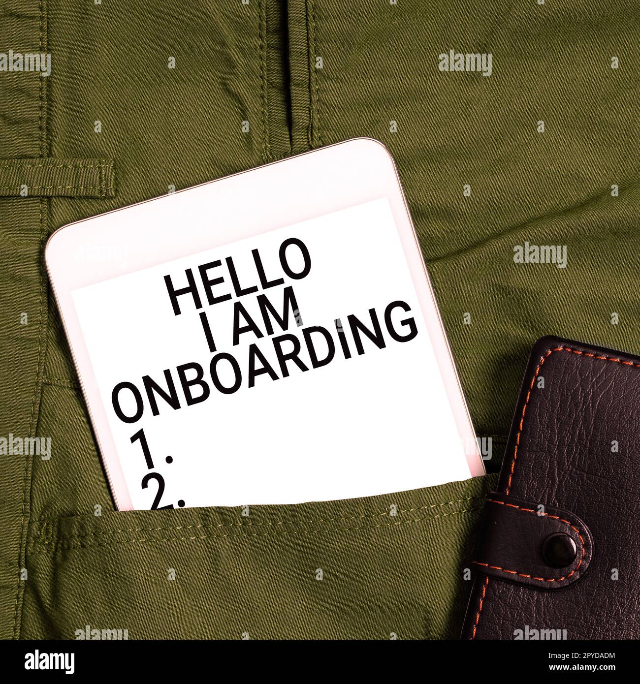 Conceptual caption Hello I Am Onboarding. Internet Concept Action Process of integrating a new ...