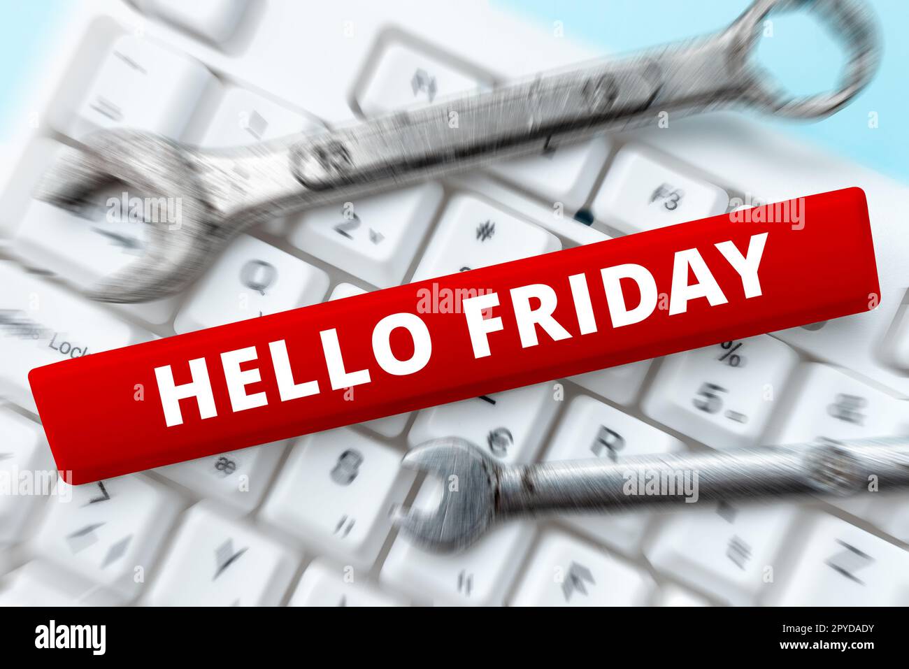 Hand writing sign Hello Friday. Word Written on Greetings on Fridays ...