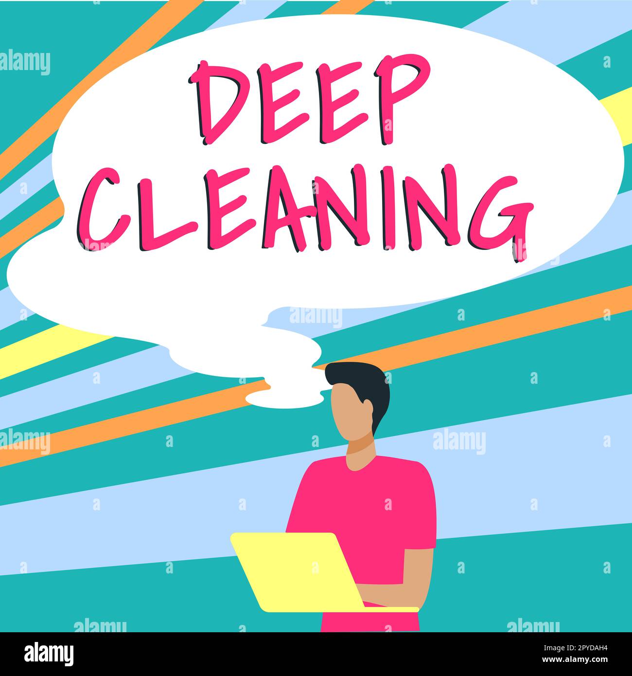 Hand writing sign Deep Cleaning. Business idea an act of thoroughly ...