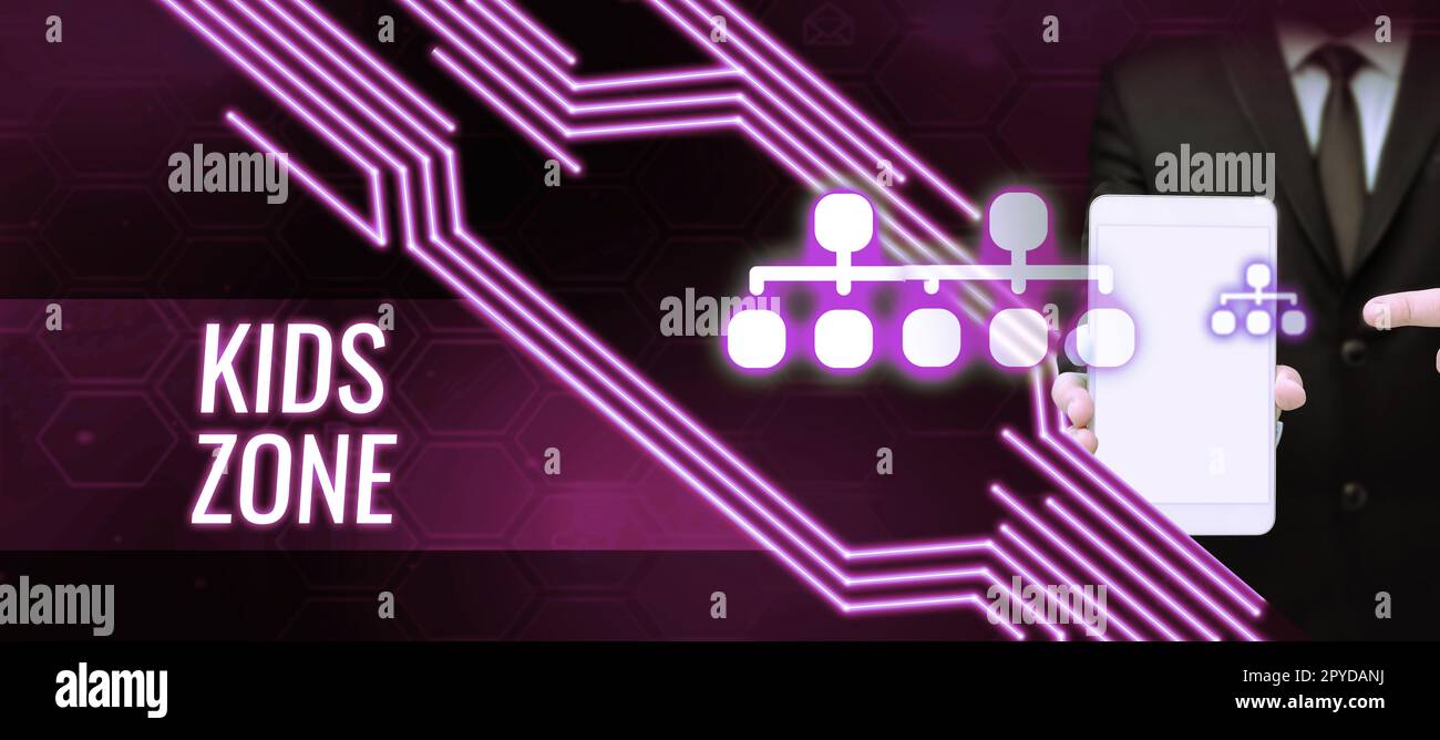 Inspiration showing sign Kids Zone. Word for An area or a region ...