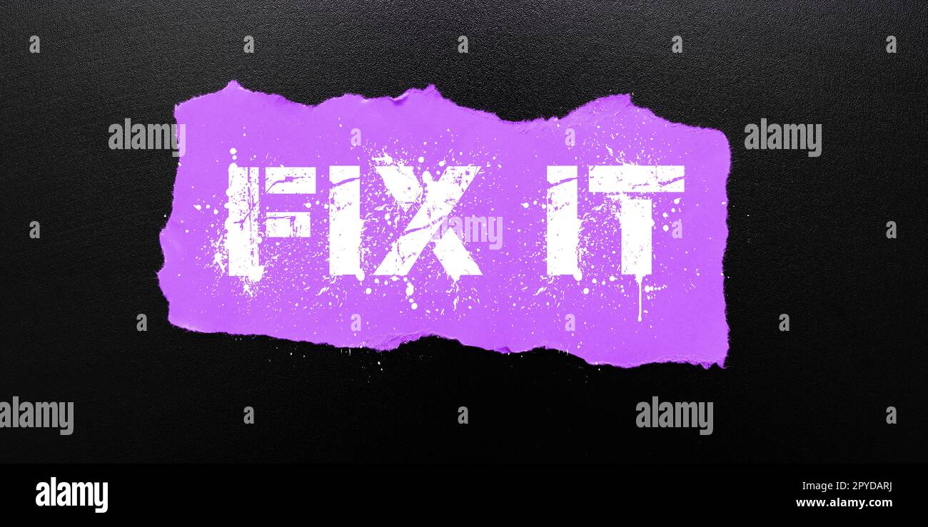 Text caption presenting Fix It. Word Written on Fasten something ...