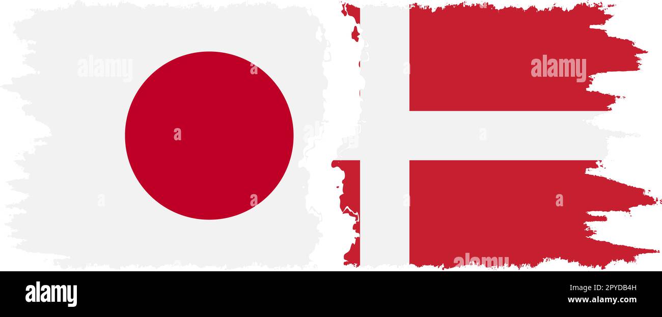 Denmark and Japan grunge flags connection, vector Stock Vector Image ...
