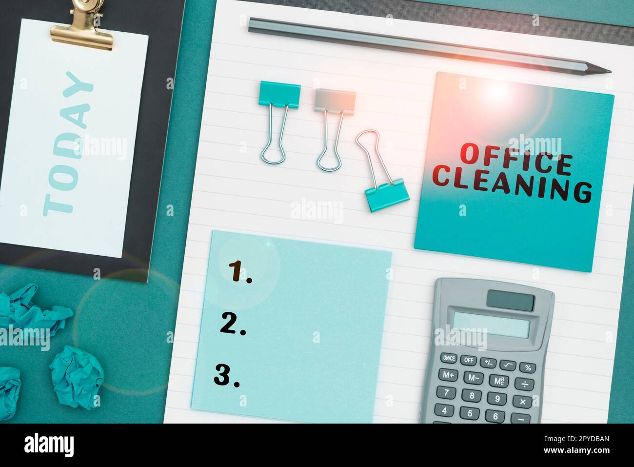Text sign showing Office Cleaning. Business concept the action or ...