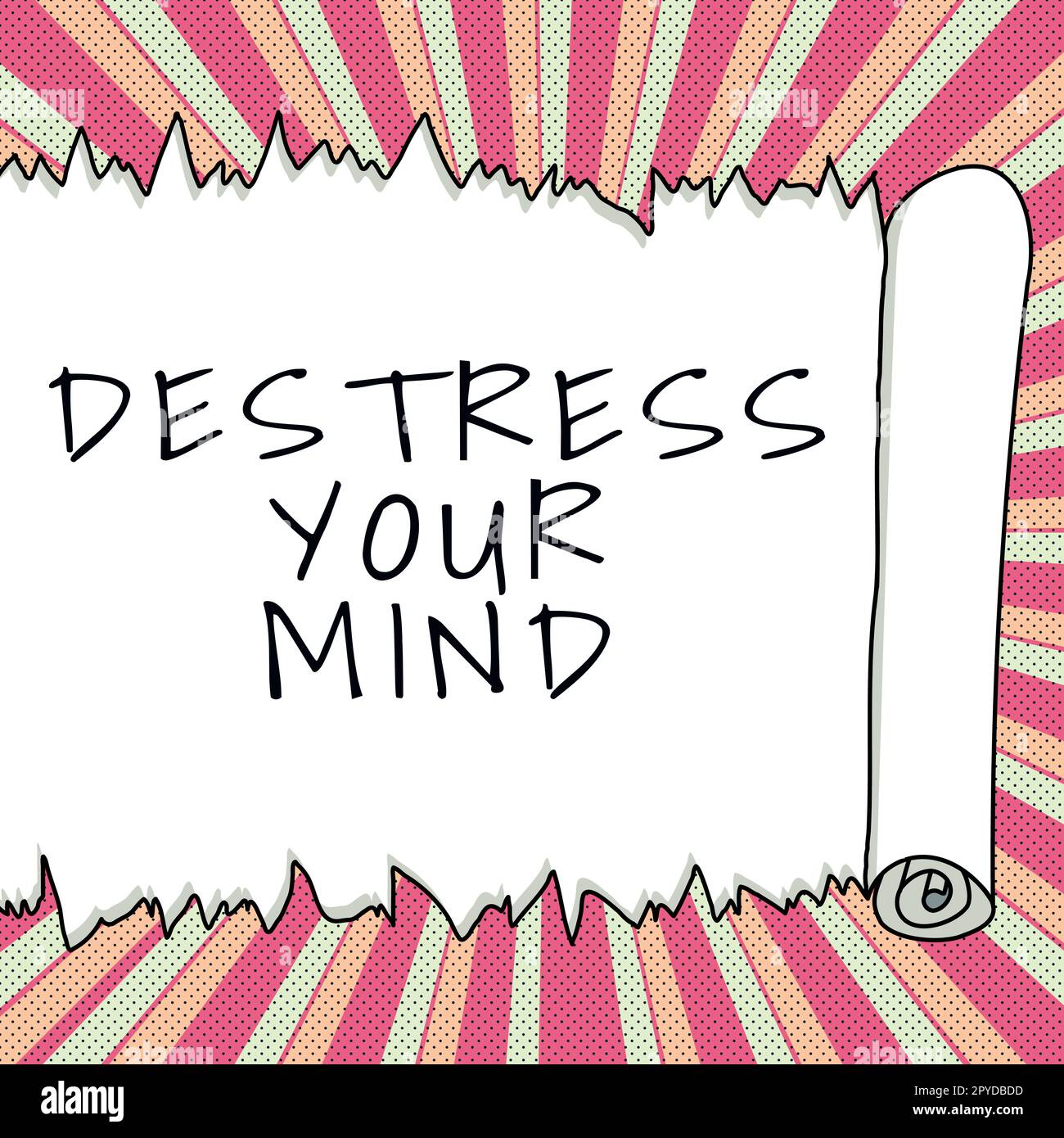 Hand writing sign Destress Your Mind. Word Written on to release mental ...