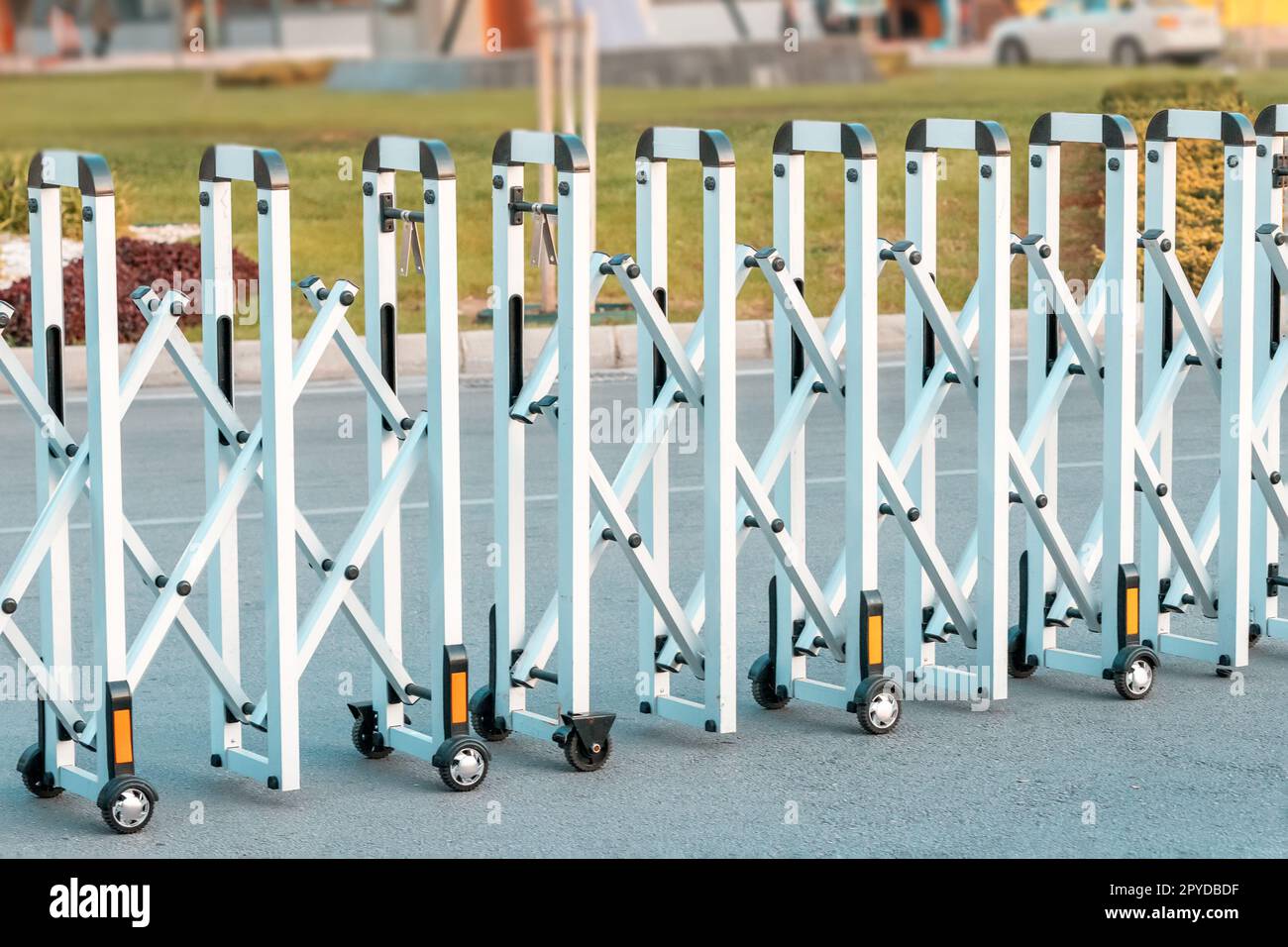 Movable and portable street fence for preventing cars entering police ...