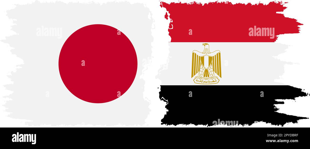 Egypt and Japan grunge flags connection, vector Stock Vector Image ...