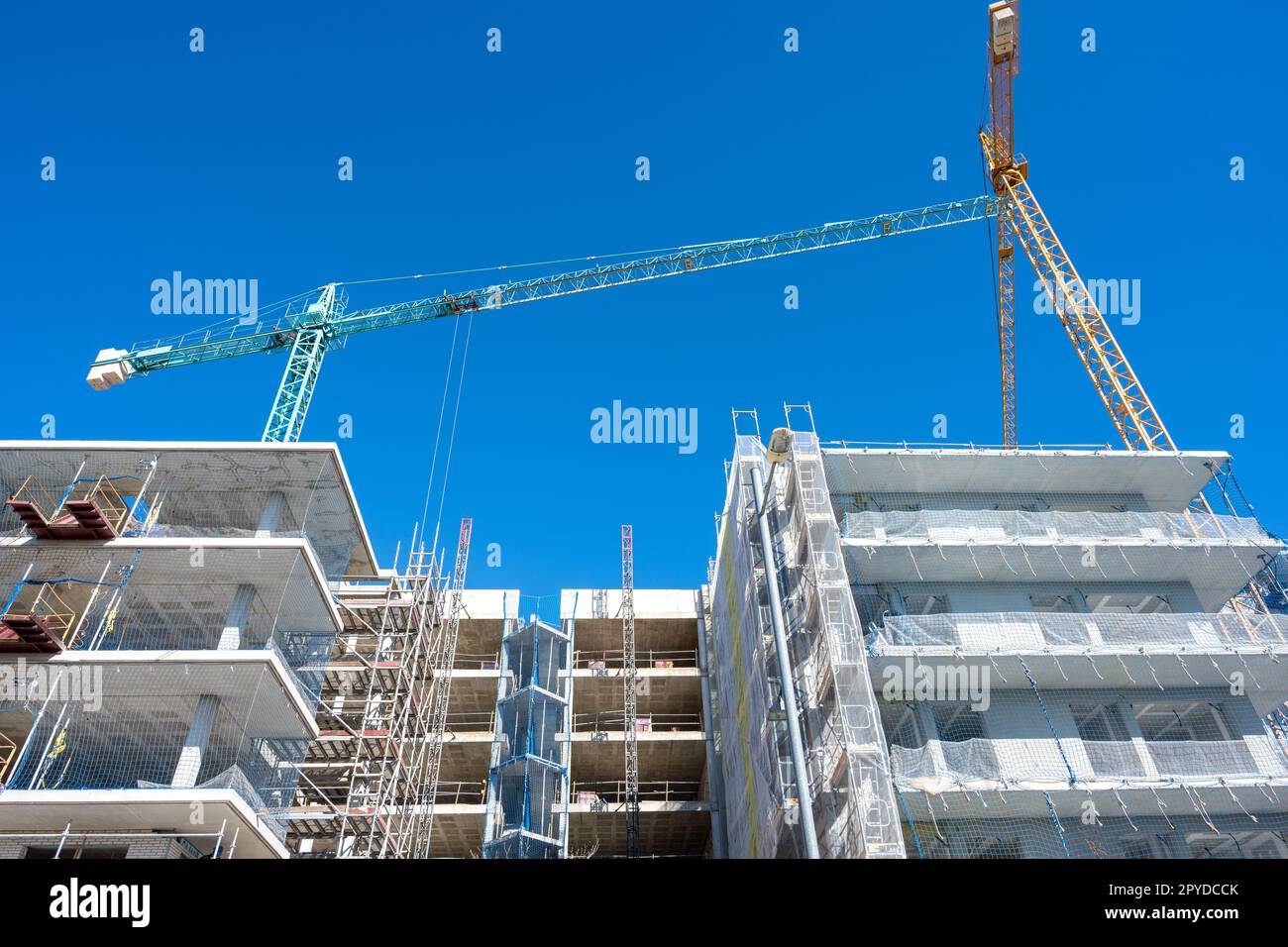Construction of new apartment buildings seen in Barcelona, Spain Stock ...