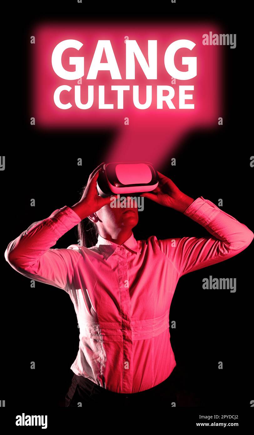 Conceptual caption Gang Culture. Word Written on particular ...
