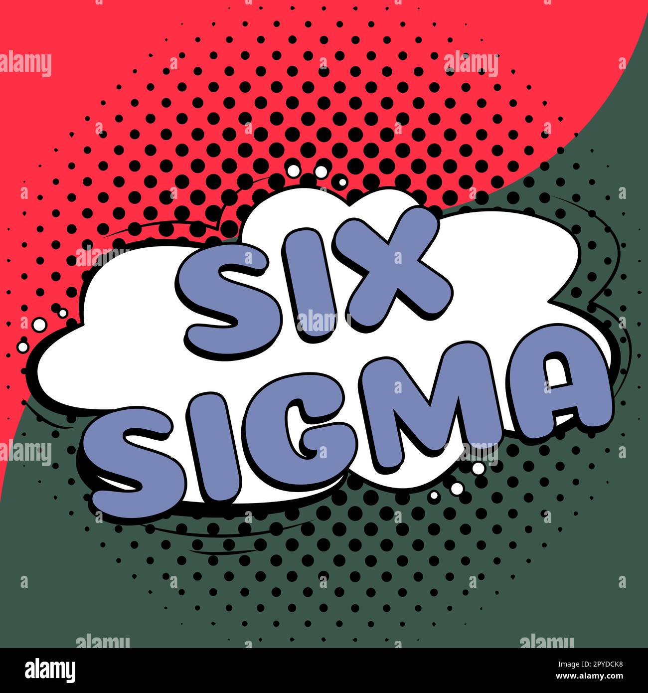 Text caption presenting Six Sigma. Concept meaning management ...