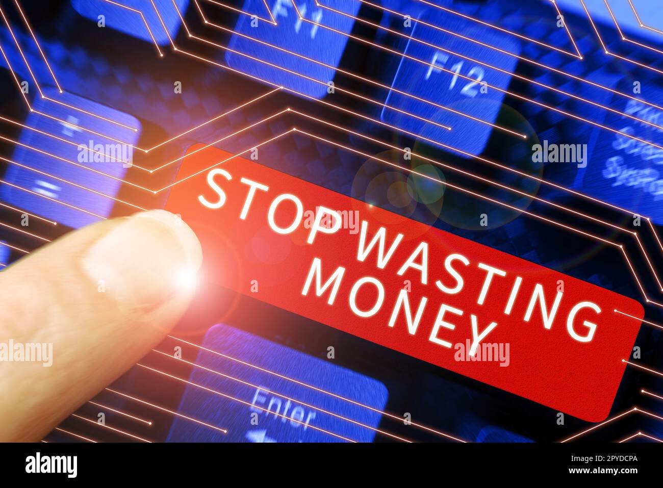 Inspiration showing sign Stop Wasting Money. Word for advicing person ...