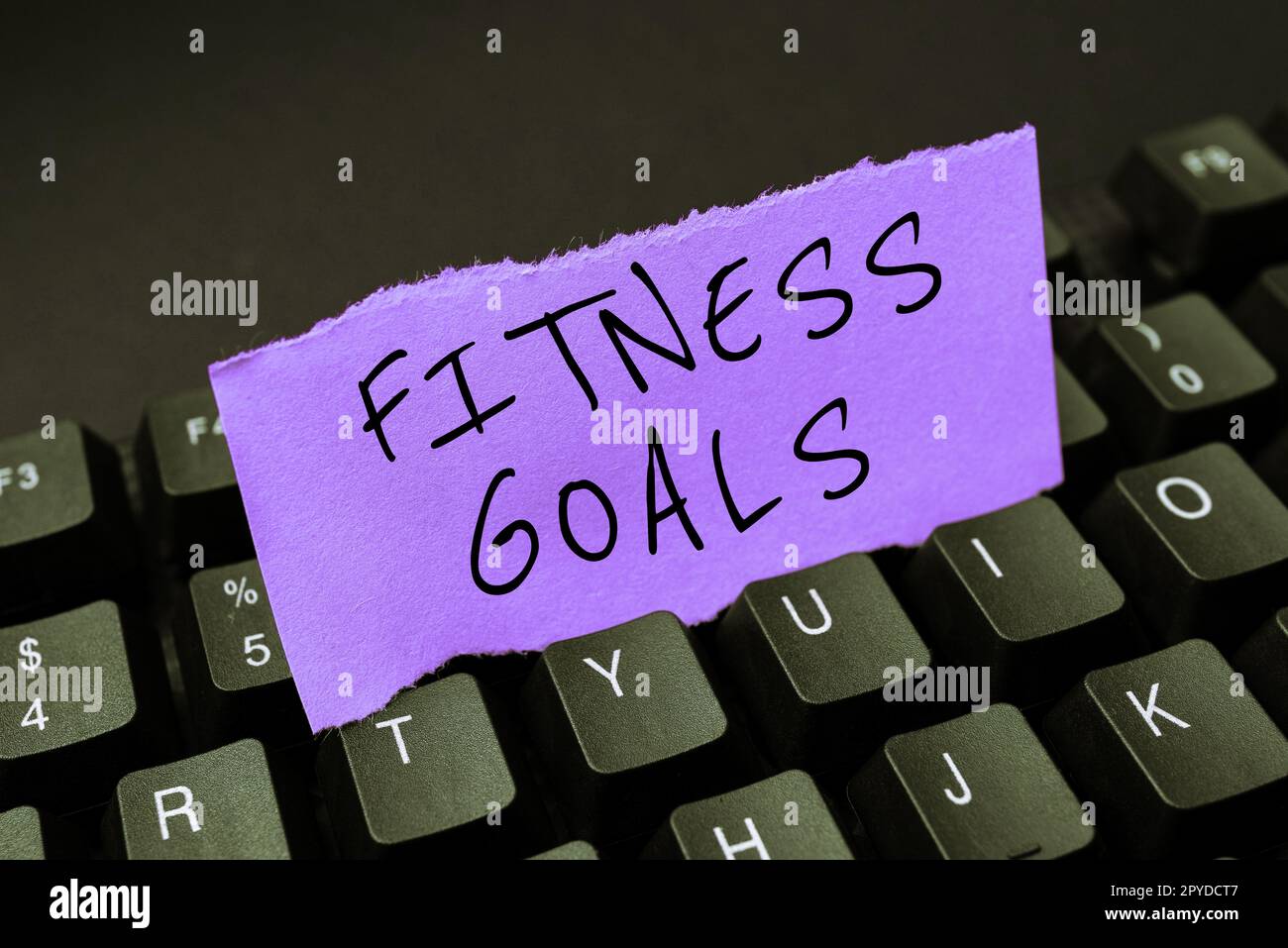 Text showing inspiration Fitness Goals. Concept meaning Loose fat Build ...
