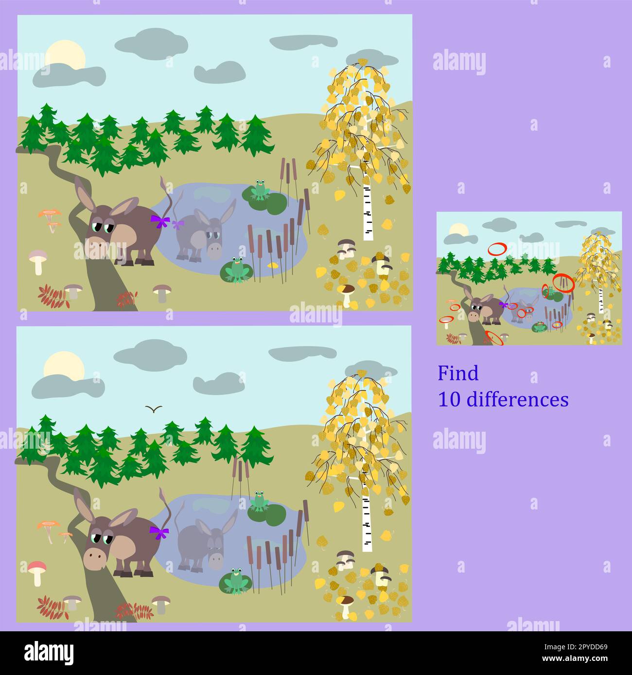 find 10 differences rebus for children under 6 years old, presented by ...