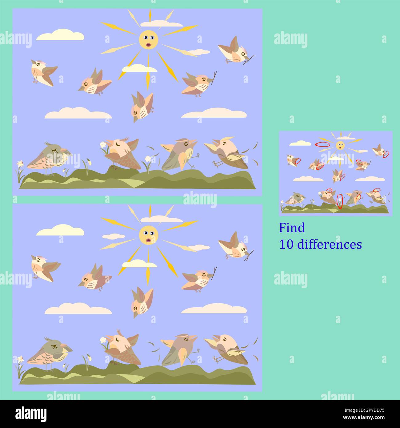 find 10 differences rebus for children under 6 years old, presented by ...