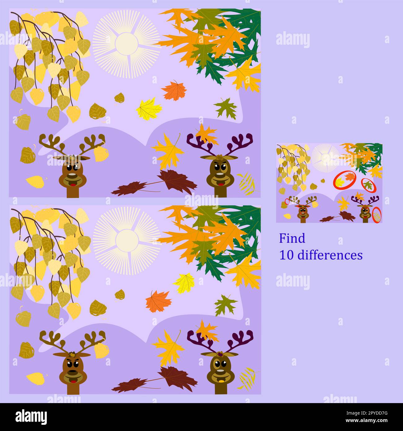 find 10 differences rebus for children under 6 years old, presented by ...