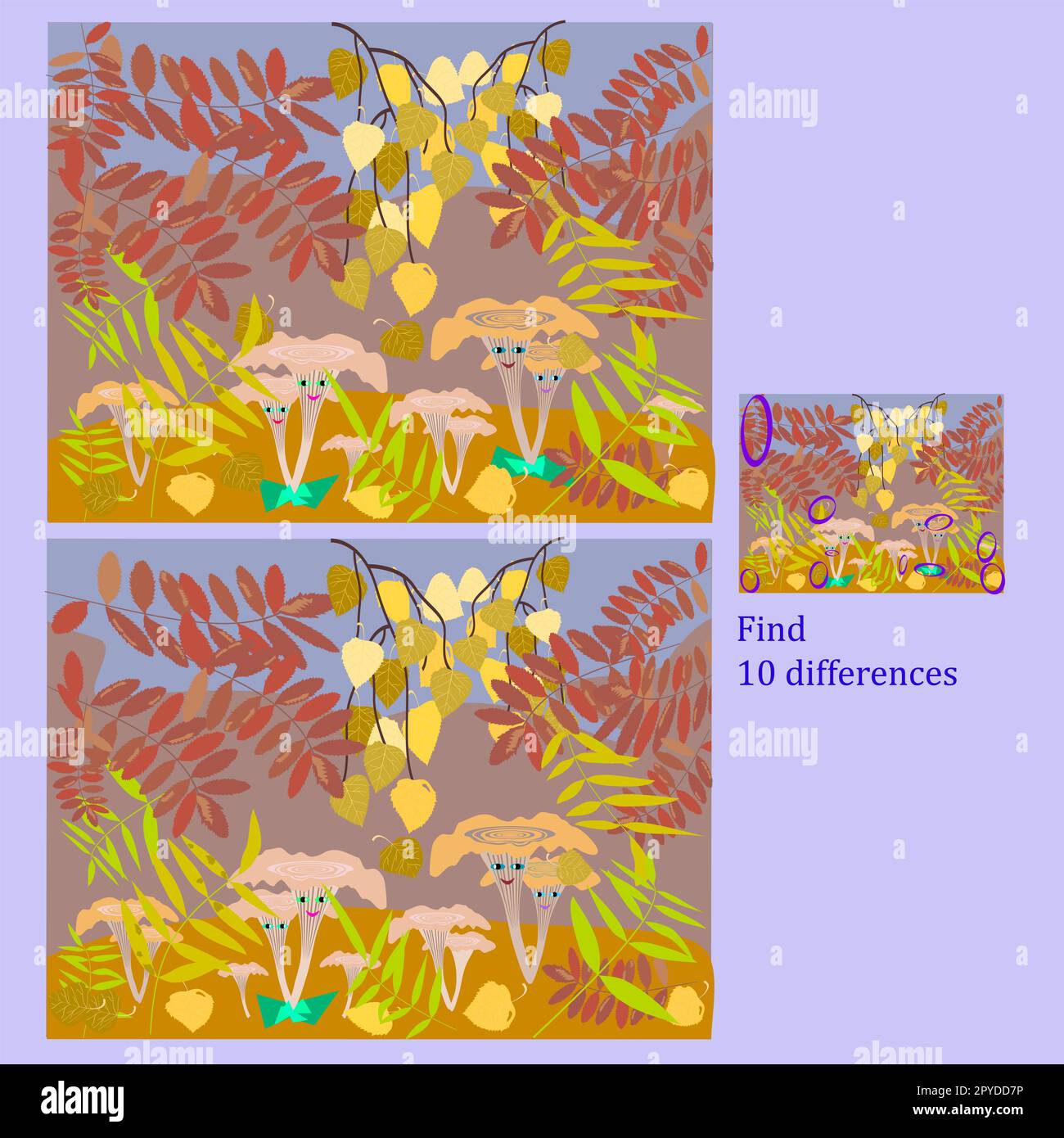 find 10 differences rebus for children under 6 years old, presented by ...