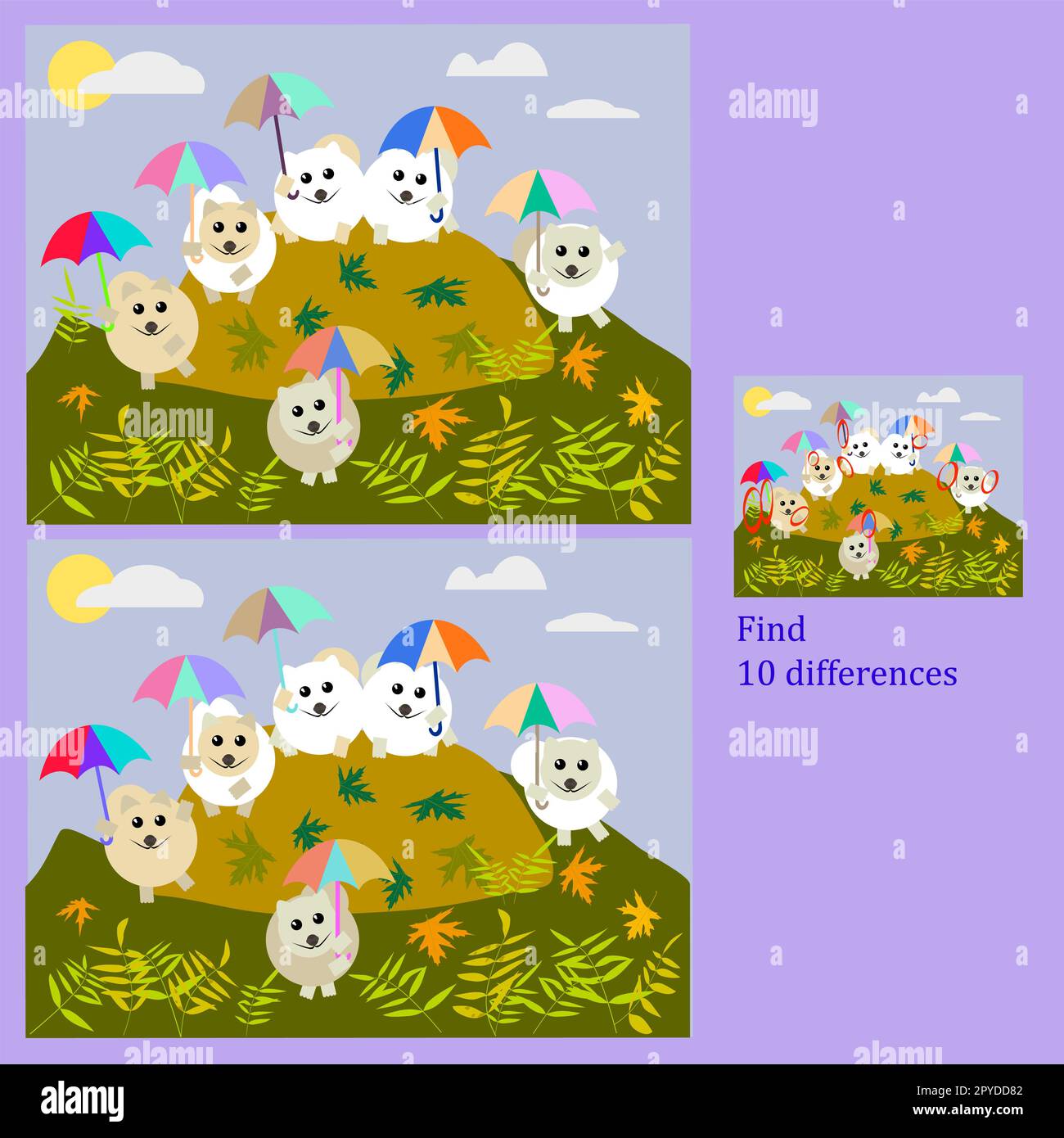 find 10 differences rebus for children under 6 years old, presented by ...