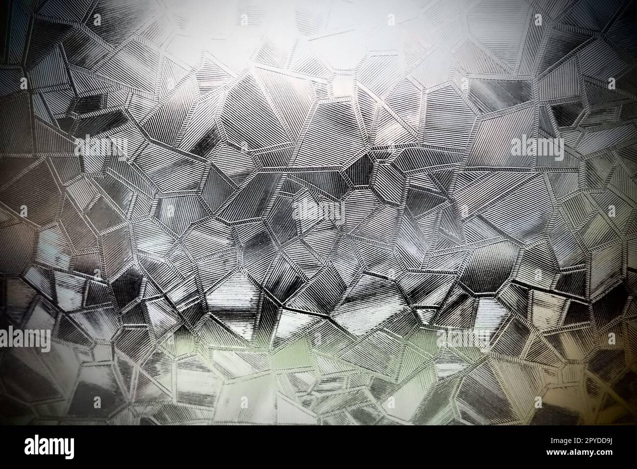 Fluted glass with backlight. Beautiful multicolored refraction of light ...