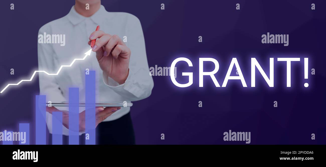 Conceptual display Grant. Business concept Money given by an ...