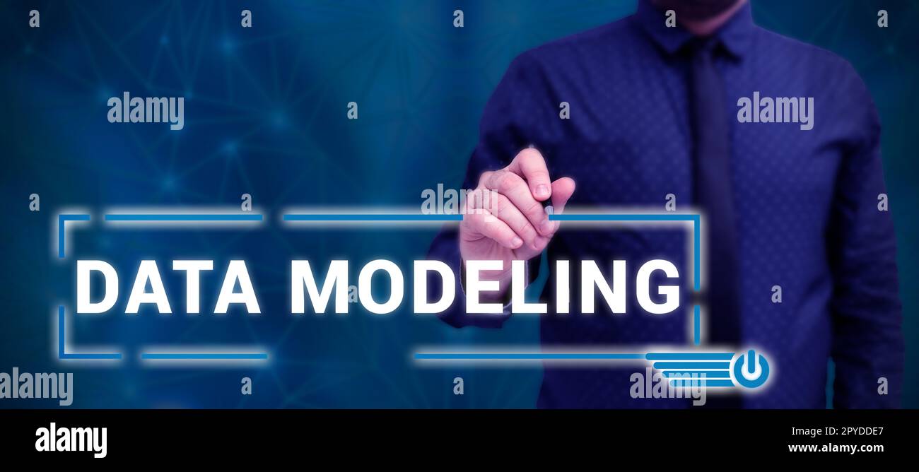 Sign Displaying Data Modeling Word For Process Of Transferring Data Between Data Storage
