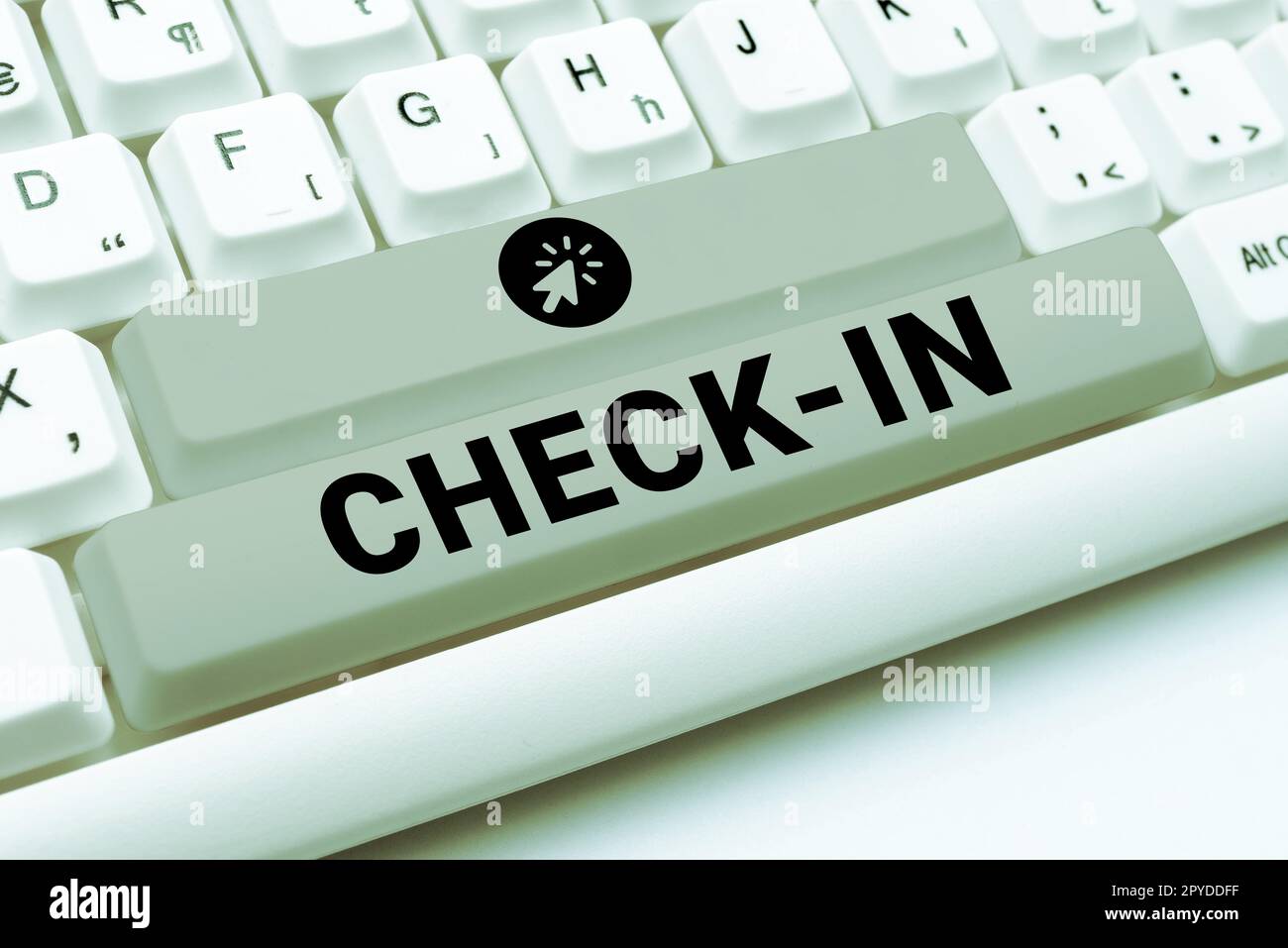 Conceptual caption Check In. Word Written on Procedure by which an ...