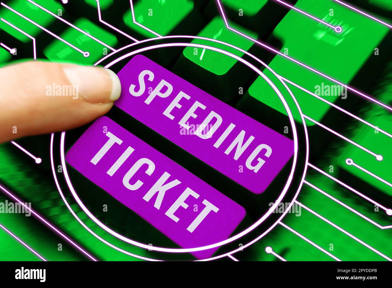 Handwriting text Speeding Ticket. Word Written on psychological test ...