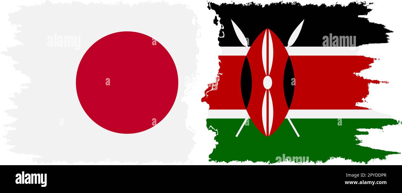 Kenya and Japan grunge flags connection, vector Stock Vector Image ...