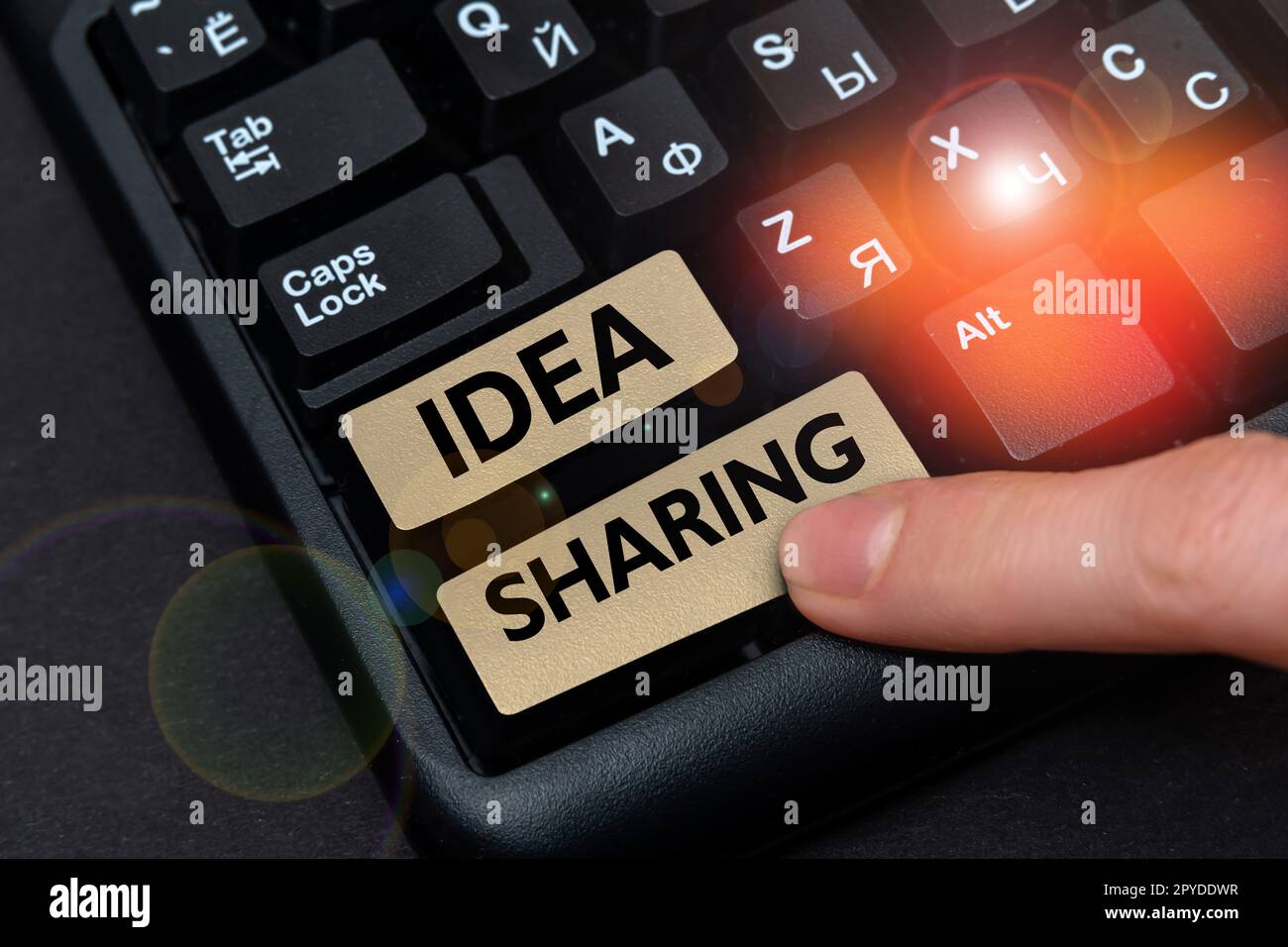 Conceptual display Idea Sharing. Word Written on Startup launch ...