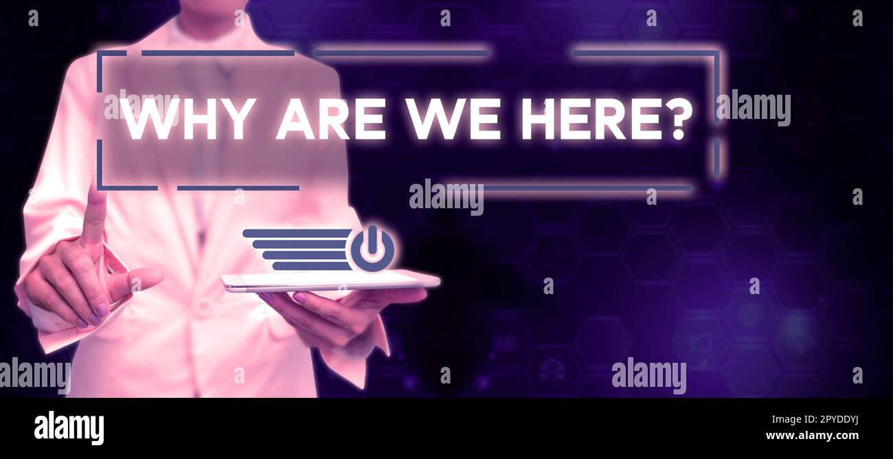 Text showing inspiration Why Are We Here. Business approach Reasons to ...