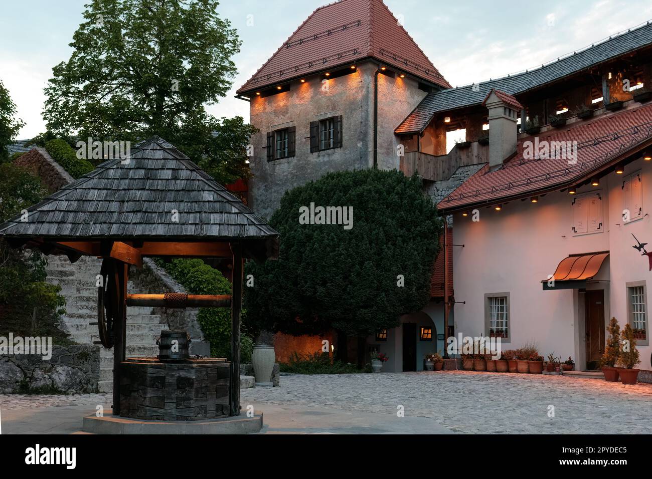 Main entrance of Bled castle in Slovenia Stock Photo - Alamy