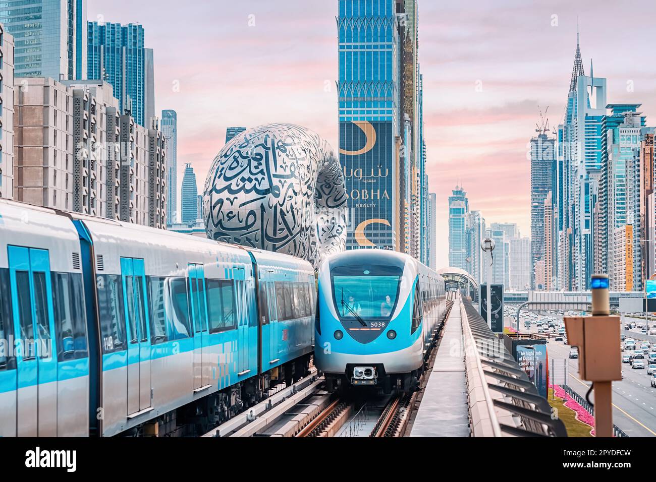 13 January 2023, UAE, Dubai: metro train system is renowned for its ...